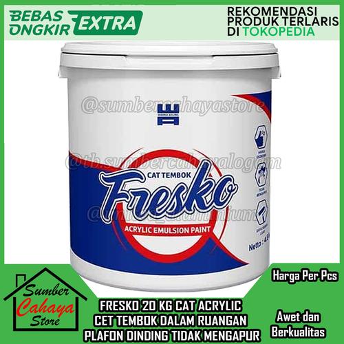 Jual FRESKO CAT TEMBOK FRESCO CET DINDING PLAFON PLAPON WARNA PUTIH 20 ...