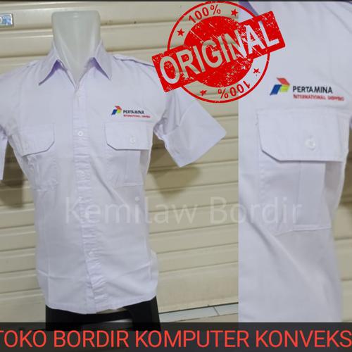Jual baju kemeja Pertamina lengan pendek seragam kantor seragam ...