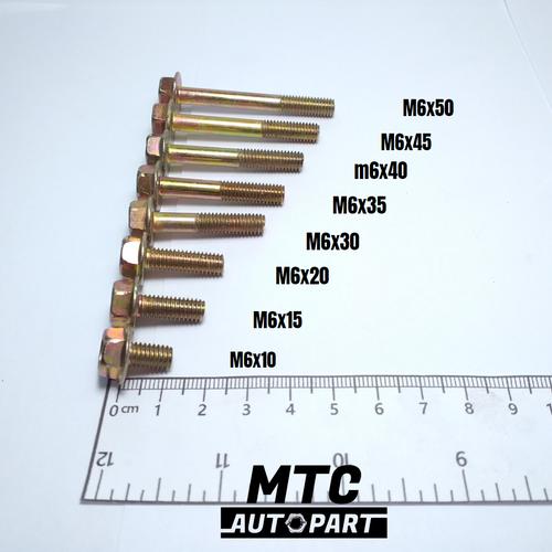 Jual BAUT FLANGE M6 BESI KUNING KUNCI 10 - m6x35mm - Kab. Bandung - MTC ...