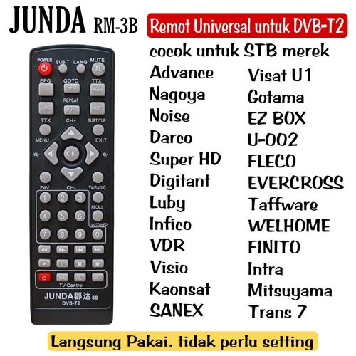 Jual REMOTE UNIVERSAL SET TOP BOX DVB-T2 BERBAGAI MEREK JUNDA 3B ...