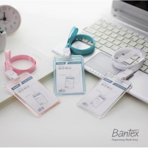 Jual Bantex Transparent ID Card Holder Lanyard Portrait #8868 - SKY ...