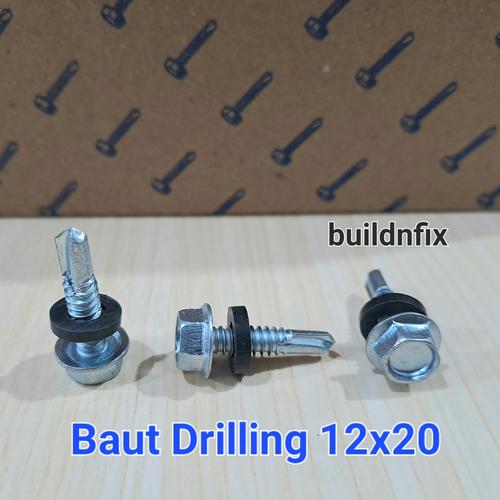 Jual 100 Pcs Baut Drilling Roofing / Baut Baja Ringan 12x20 (2cm ...