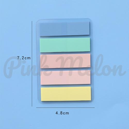 Jual Memo Sticky Notes Index Marker Aesthetic Transparan 5 Warna ...