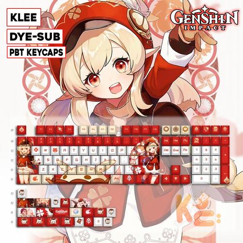 Jual PBT Klee Genshin Impact Keycaps Dye Sub 5 Sisi/Side 129 Key Cherry ...