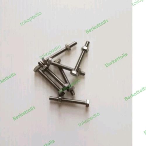 Jual Baut mur stainless m4x35 Baut Hexagonal stainless steel 304 Baut ...