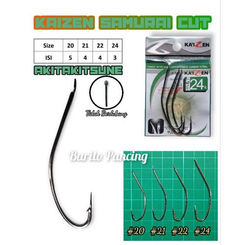 Jual Kaizen Samurai Cut Akitakitsune Mata Kail Pancing Fishing Hook ...