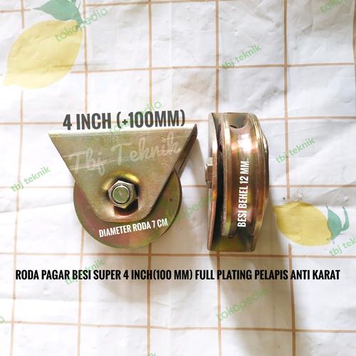 Jual roda pagar besi super 4 inch(+100mm) full galvanis pelapis anti ...