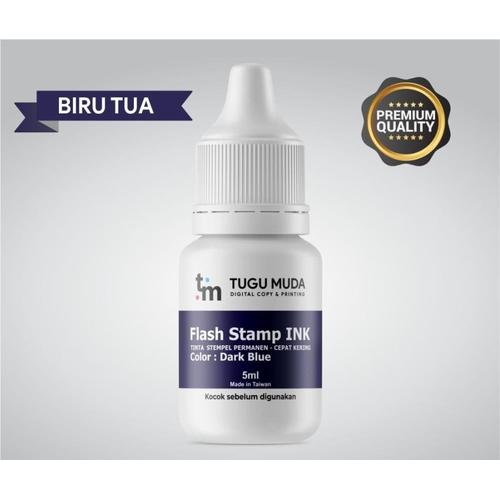 Jual Tinta Stempel Flash/Premium Stamp Ink Untuk Kertas (5ml)-BIRU TUA ...