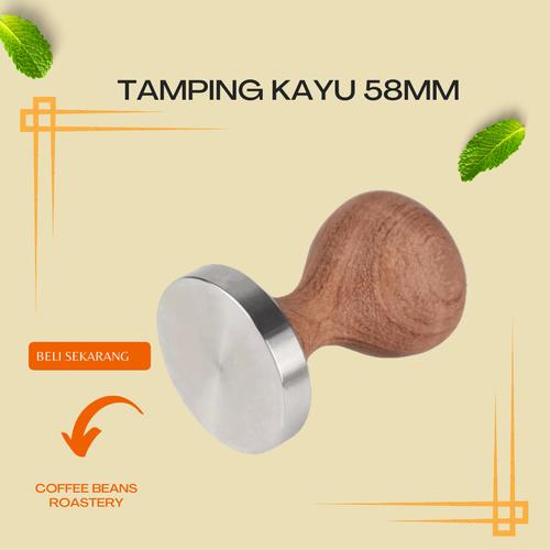 Jual COFFEE TAMPER 58MM WOODEN Handle Tamping KAYU ALAT PRESS Kopi ...
