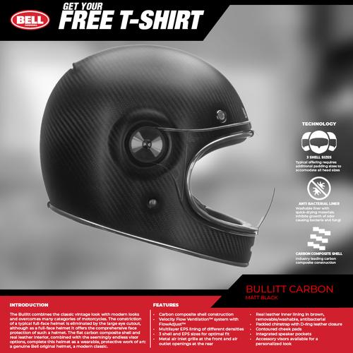 Promo Helm Bell Bullitt Carbon Matte Black Full Face Retro - XXL Cicil ...
