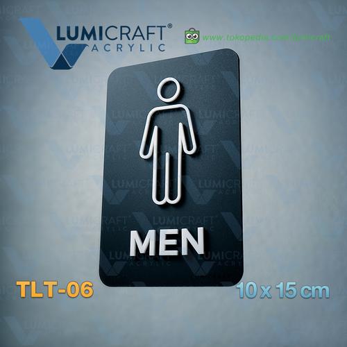 Jual Toilet Sign MEN Lambang Pria Akrilik Minimalis Timbul 3D Hitam ...