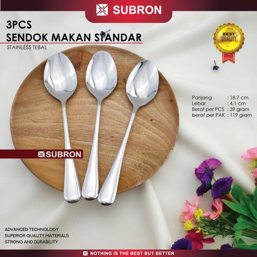 Jual SUBRON Stainless ISI 3BIJI Sendok Garpu Spoon Fork Hotel Restoran ...
