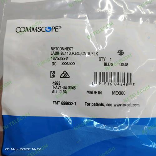 Jual modular Jack cat 6 commscope original hitam / modul amp cat 6 asli ...