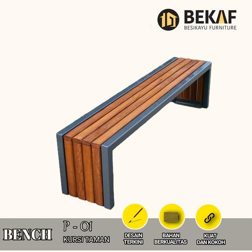 Jual Modern Wood Bench // Kursi Taman // Kursi Besi Kayu - Model P1 ...
