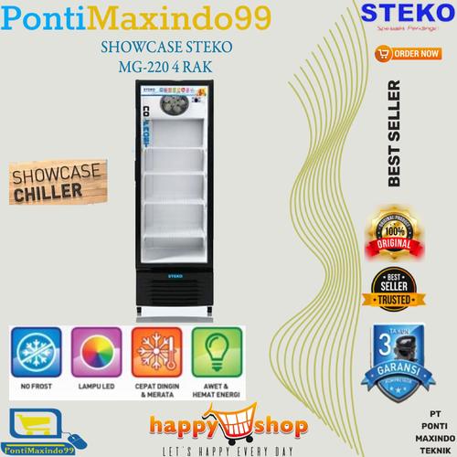 Jual SHOWCASE STEKO KULKAS MINUMAN 4 RAK MG-220 200 LITER NO FROST ...