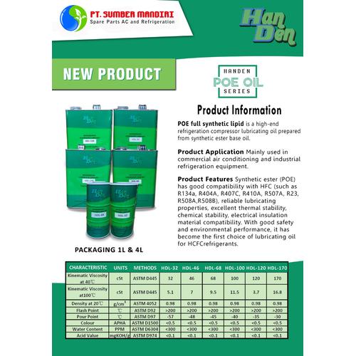 Jual OIL POLYESTER HANDEN HDL 32 (4 LITER) / SETARA EMKARATE RL32 ...