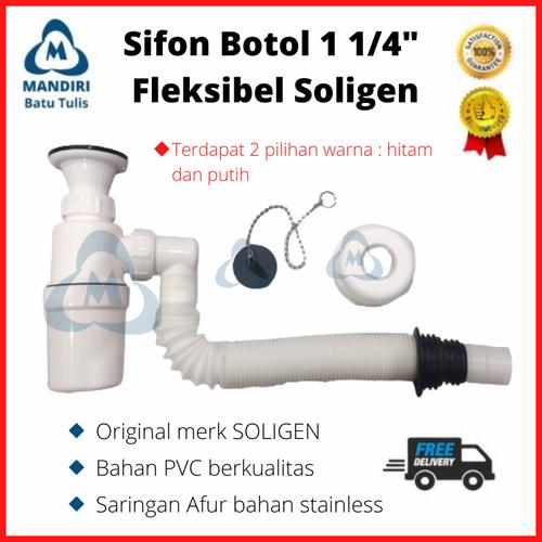 Jual Afur Sifon Botol Fleksibel Wastafel 1 1/4" SOLIGEN - Sivon Botol ...