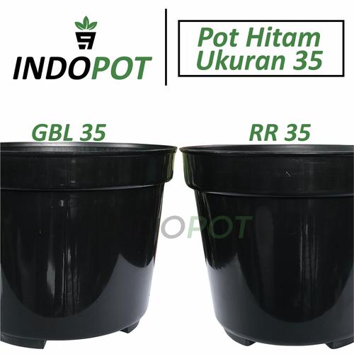 Jual Pot Bunga Besar Ukuran 35 Merk GBL dan RR Pot Hitam Bunga Besar ...