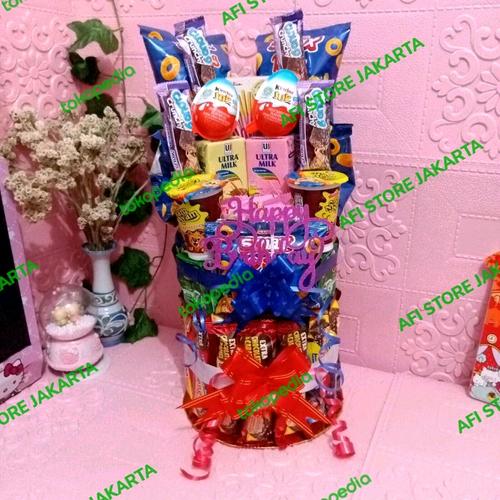Jual Tower Snack Ultah / Snack Tart Ultah jumbo/ Kue Ulang tahun Snack ...