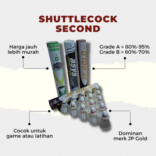 Jual Shuttlecock Second/Bekas Layak Pakai Merek Campur (JP Gold, Asys ...