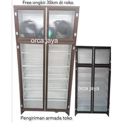 Jual lemari sepatu 2 pintu/rak helm 2 pintu/lemari serbaguna aluminium ...