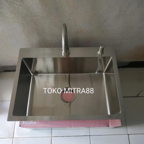 Jual Kitchen sink inobe 6045 stainless+kran pipa stainless - Jakarta ...