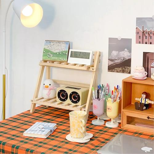 Jual Rak Tangga 2 Tingkat Desert Table Wooden Double Layer Foldable ...