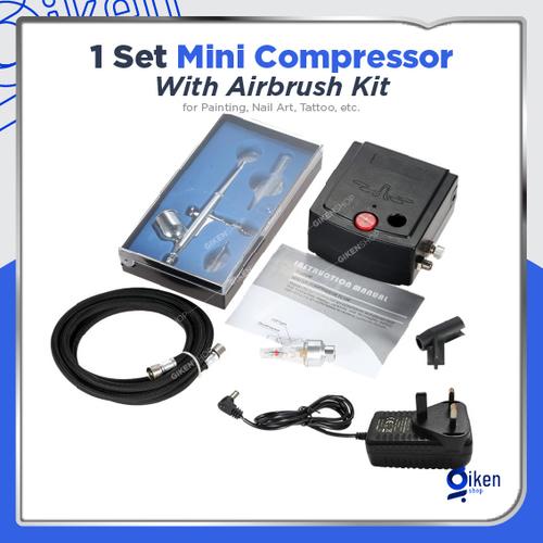 Jual Mini Air Compressor with Airbrush Kit Painting Spray Gun Portable ...