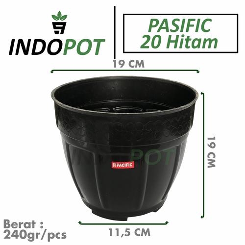 Jual Pot Hitam 20 Pacific Ukuran 20 (19cm) Pot Bunga Estetik Tanaman ...