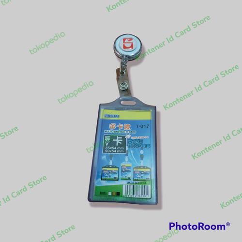 Jual Id Card Holder Karet 2 Sisi (2 slot) + Yoyo Id Card +Logo ...