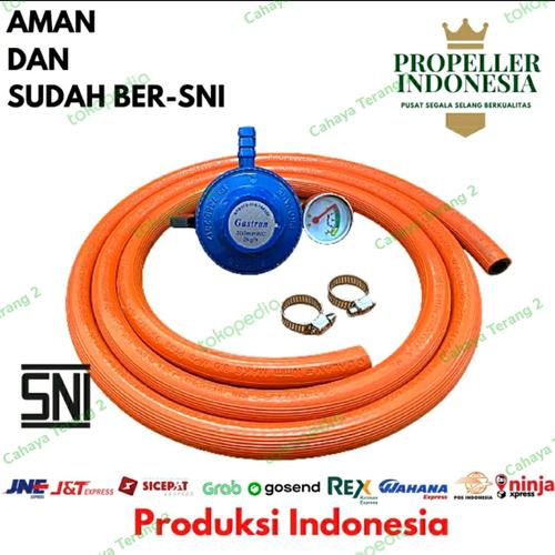 Jual Selang Gas Orange 2 Meter Dan Regulator Meter Plus Klem Selang Gas ...