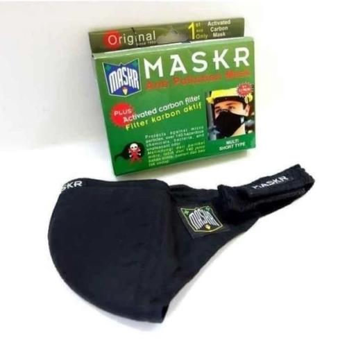 Jual Masker MASKR Carbon Aktif filter Multi Short Anti Debu warna Black ...