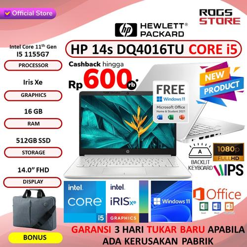 Promo LAPTOP HP 14S DQ4016TU I5 1155G7 16GB 512SSD IRIS XE OHS 14.0FHD ...