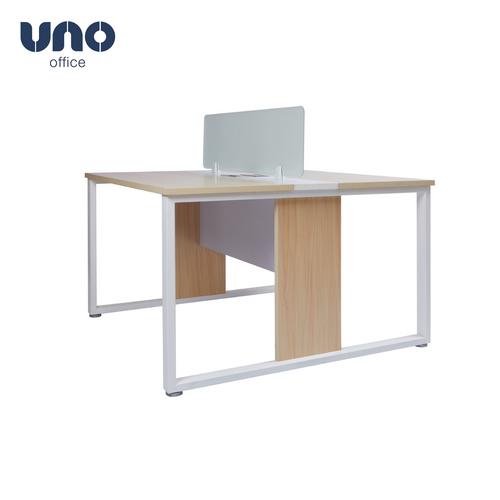 Jual Meja Kantor / Meja Kerja Uno New Modern - Maple White dengan Sekat ...