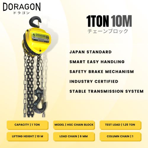 Jual DORAGON Chain Block 1 Ton 10 Meter Takel 1T x 10M Katrol Kerekan ...