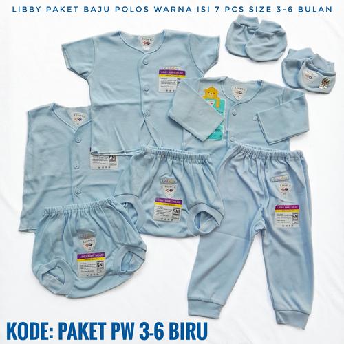 Jual LIBBY BABY WEAR-PAKET BAJU BAYI ISI 7PCS SIZE 3-6 MONTHS POLOS ...