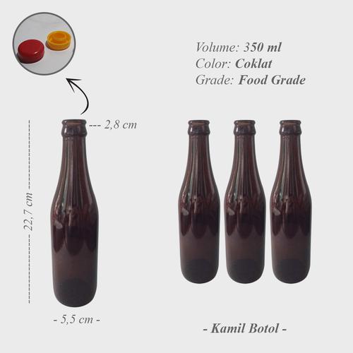 Jual Botol kaca coklat limun 350ml. - Putih - Kota Depok - Kamil botol ...