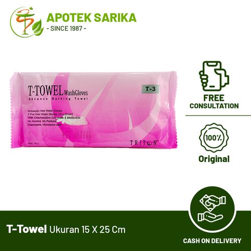 Jual T-Towel Antiseptic Wet Wash Gloves Tissue 15 x 25 cm / Washlap ...