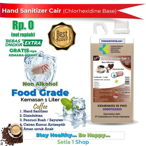Jual Hand Sanitizer 1 Liter Cair FOOD GRADE sanitizer NON ALKOHOL Non ...