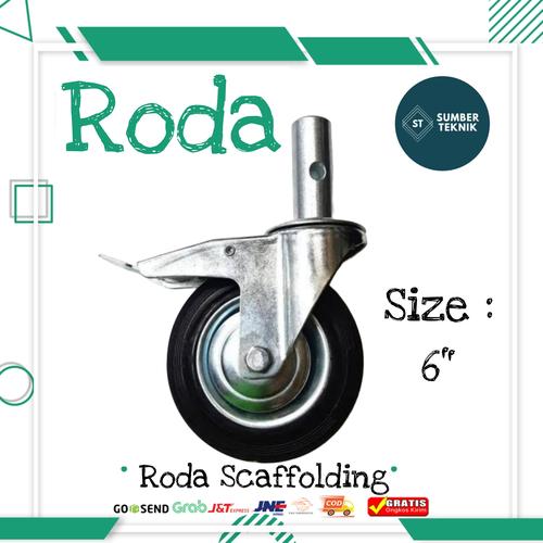Jual Roda Tusuk Karet 6 Inch Rem / Roda Steger Scaffolding 6 Inch Rem ...