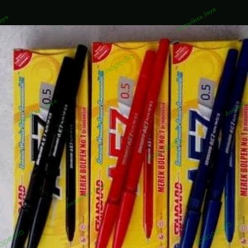 Jual PEN STANDARD AE7 (BIRU/HITAM/MERAH) (PENA, PULPEN, BALLPOINT PEN ...