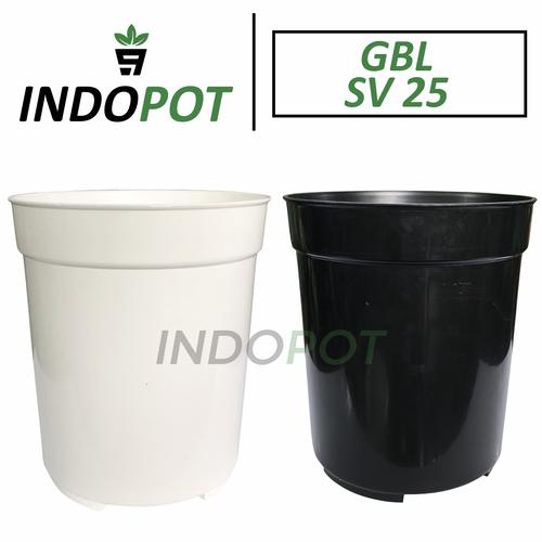 Jual Pot Tinggi GBL SV Ukuran 25 Warna Hitam dan Putih Tebal Pot ...