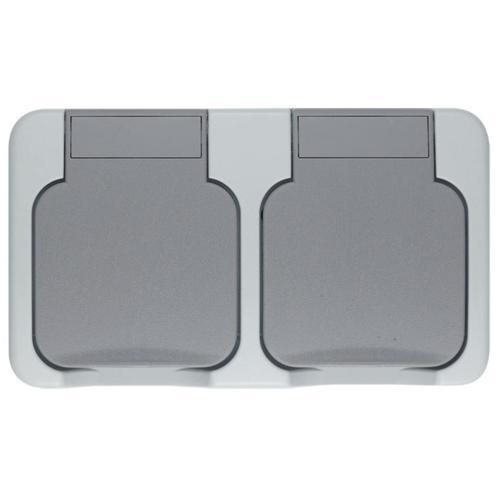 Jual BROCO Atlantic Double Socket Outlet Outdoor Stop Kontak Tutup 2252 ...