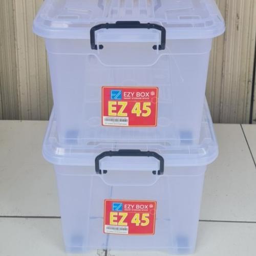 Jual Box Container CB 45 Liter EZY Roda Bening Transparan Multiclub ...