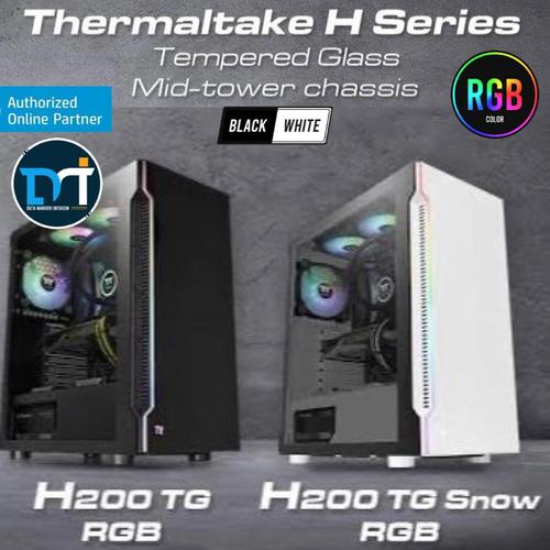 Promo Thermaltake H200 TG RGB I Snow RGB - Tempered Glass ATX Gaming ...