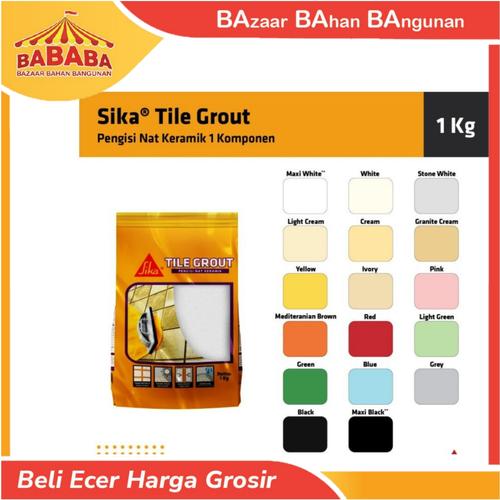 Jual SEMEN WARNA PENGISI NAT SIKA TILE GROUT 1 KG - CREAM, 1 KG - Kab ...