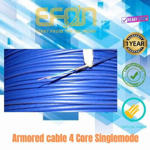 Jual Armored Cable Fiber Optic 4 Core Singlemode 1 Meter/Meteran 5.0 Mm ...