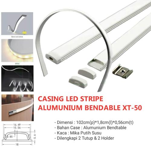 Jual Cassing LED Stripe Alumunium Bendable / dapat di tekuk 1M - Kota ...