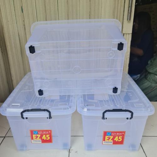 Jual EZY Container Box EZ 45 Liter Roda Bening CB45 Kotak Multiclub ...