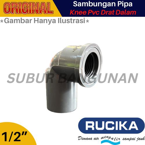 Jual Elbow / Knee Drat Dalam 1/2" Pvc Rucika / Fitting Pipa Pvc L ...